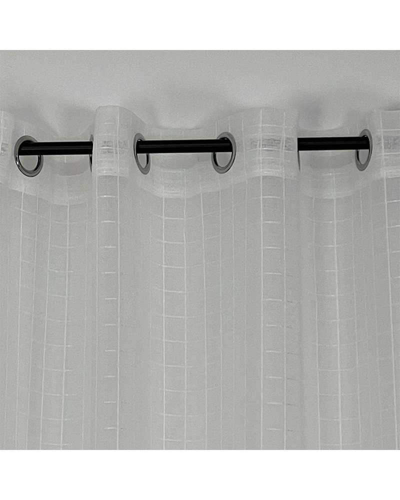 Visillo Barato Confeccionado Ollaos FH44 Color Blanco Medidas 140x260cm