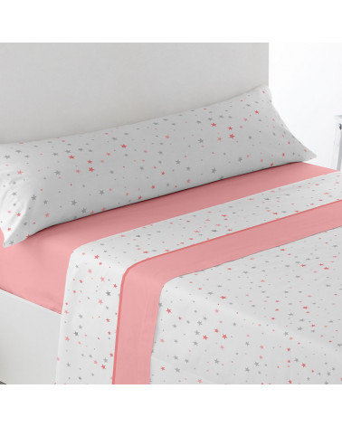 Juego Sábanas Baratas 3 piezas Verano Star Color Rosa Medidas Cama 90 cm