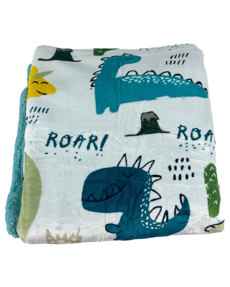 Manta Multiusos Sedalina Borreguillo Infantil Dinosaurios a precio barato Color Azul Medidas ...