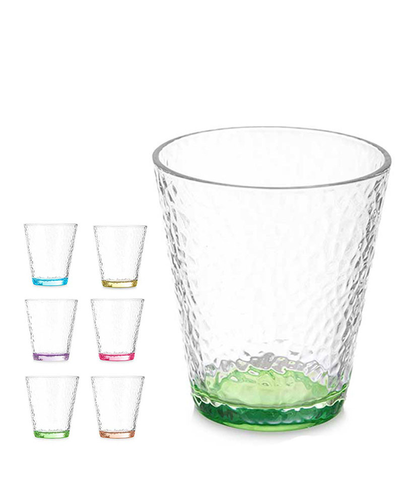 Juego 12 Vasos Cristal Colores Lágrima 375 Ml barato