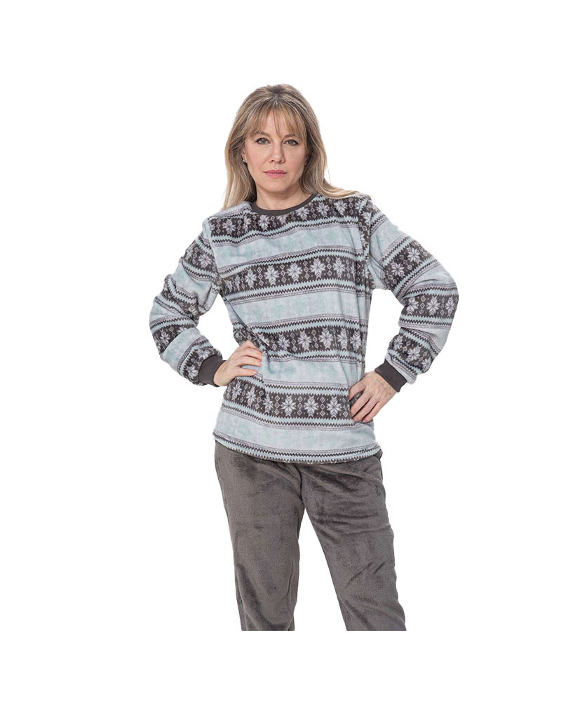 Pijama Invierno Mujer Coralina Azteca a precio barato Talla M Color Gris