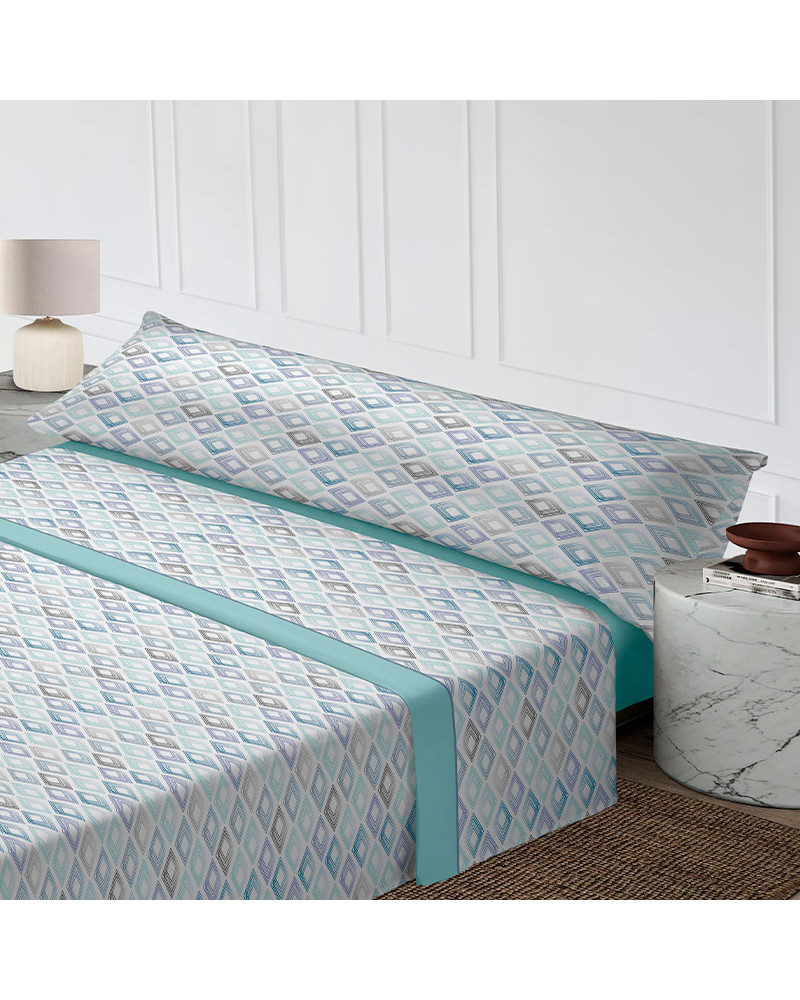 Juego Sábanas Baratas 3 piezas Verano Midas Medidas Cama 90 cm Color Turquesa