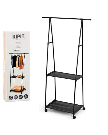 Perchero Metal Con Ruedas Doble Estante barato