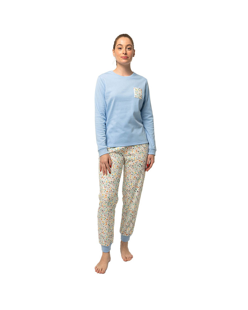 Pijama Mujer Interior Perchado Invierno Cálido barato Talla M Color Azul