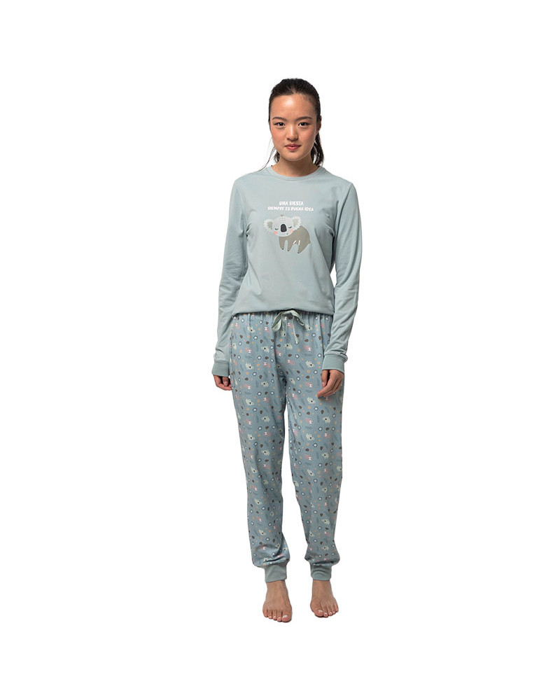 Pijama invierno mujer barato viscosa perchado diseño joven Talla XXL ...