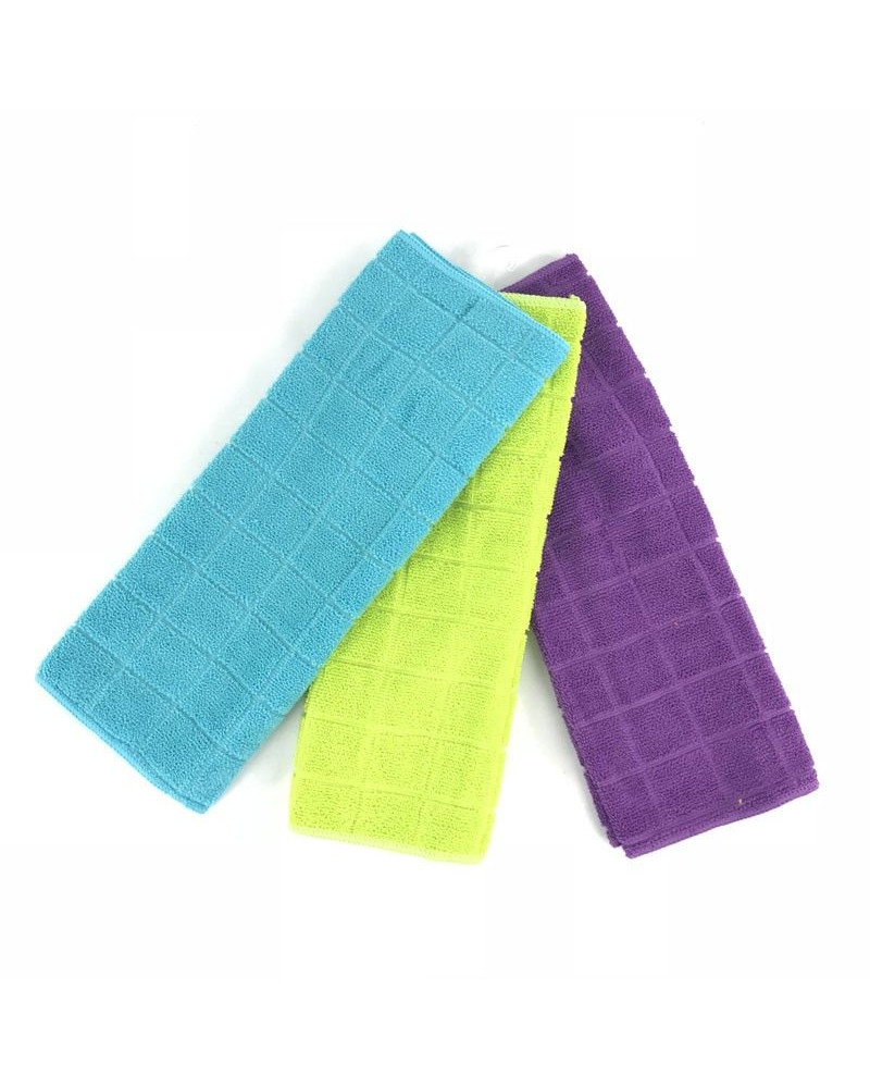 Set de 3 paños de cocina para superficies delicadas. Color Turquesa